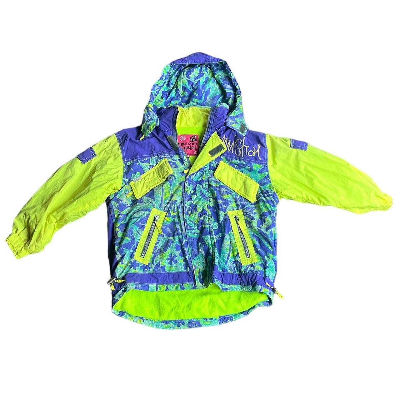 VINTAGE late 80s early 90s Mistral neon ski jacket... - Depop