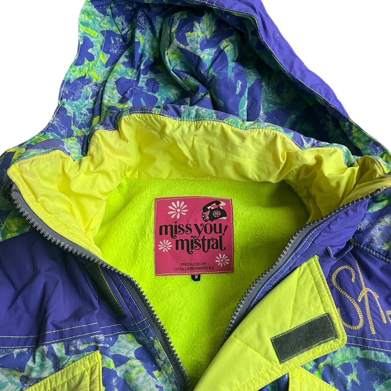 VINTAGE late 80s early 90s Mistral neon ski jacket... - Depop