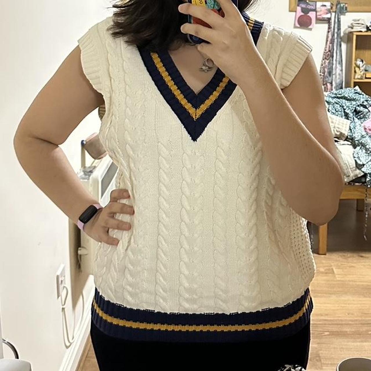 Cream knit sweater vest Gorgeous cream sweater vest... - Depop