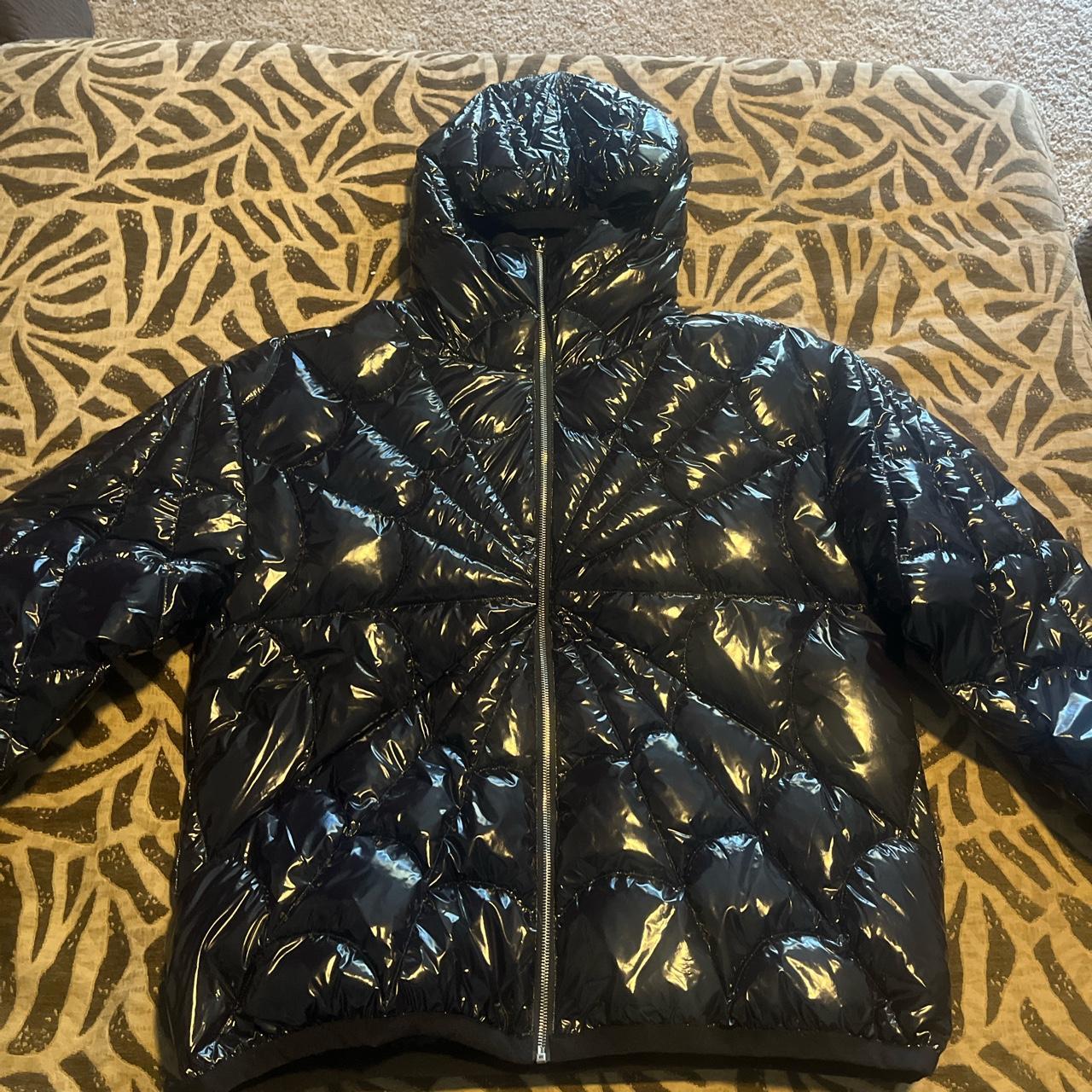 Spider puffer jacket coustom jacket glossy very... - Depop