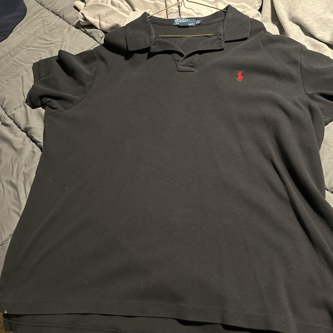 men’s black polo button up (small stan) - Depop