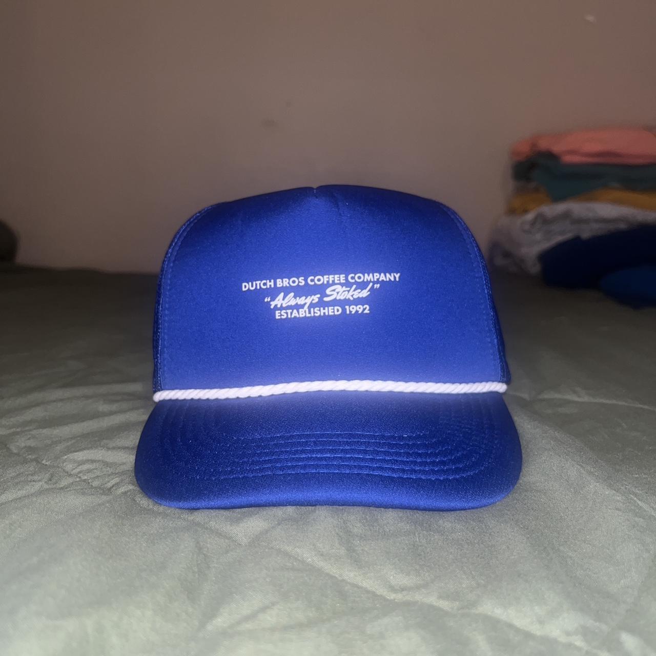 Blue Dutch Bros Trucker Hat “Always Stocked”... - Depop