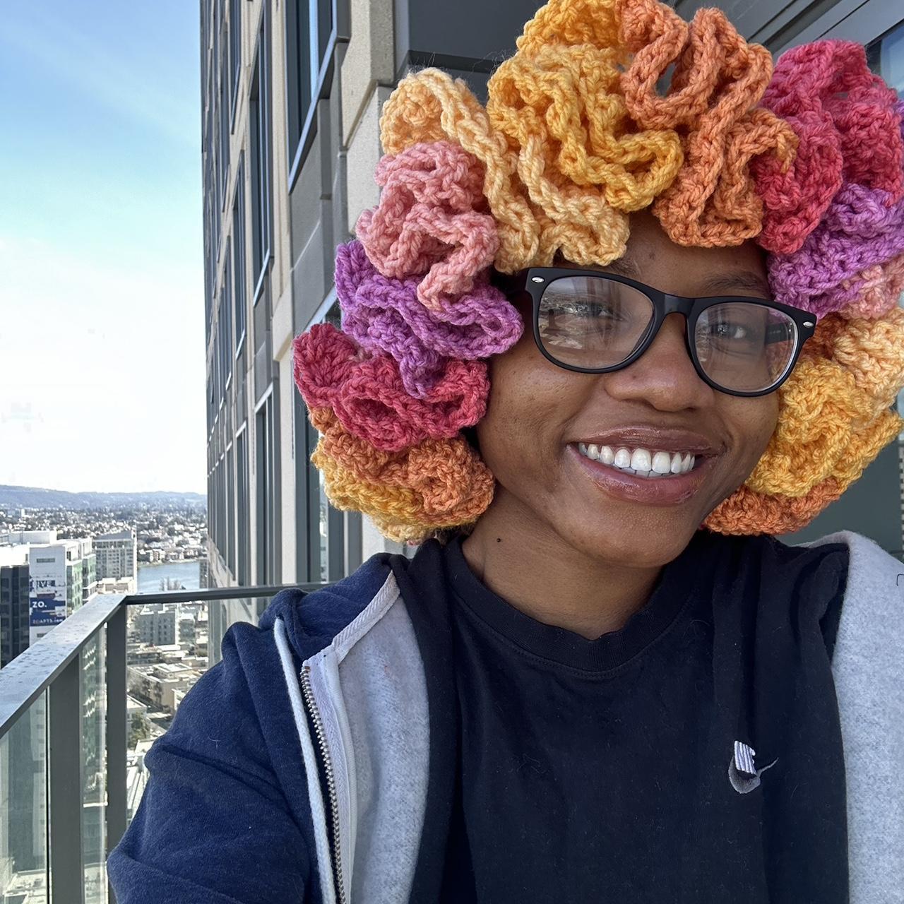 Crochet ruffle hat - Depop