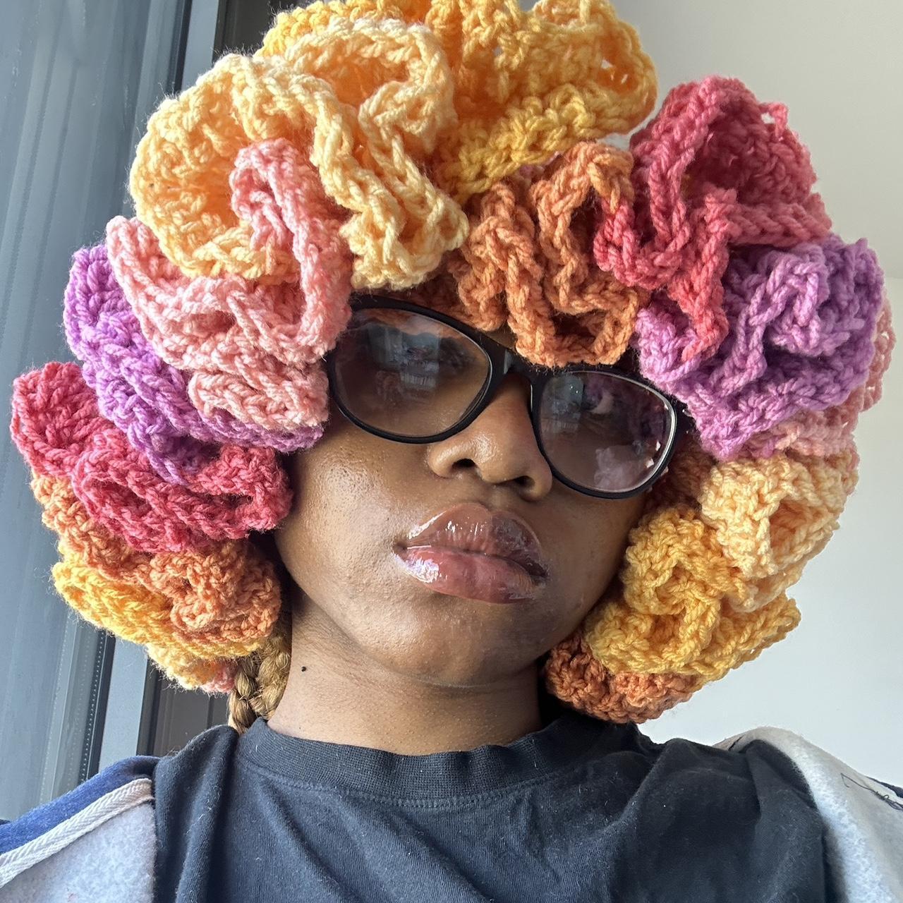 Crochet ruffle hat - Depop