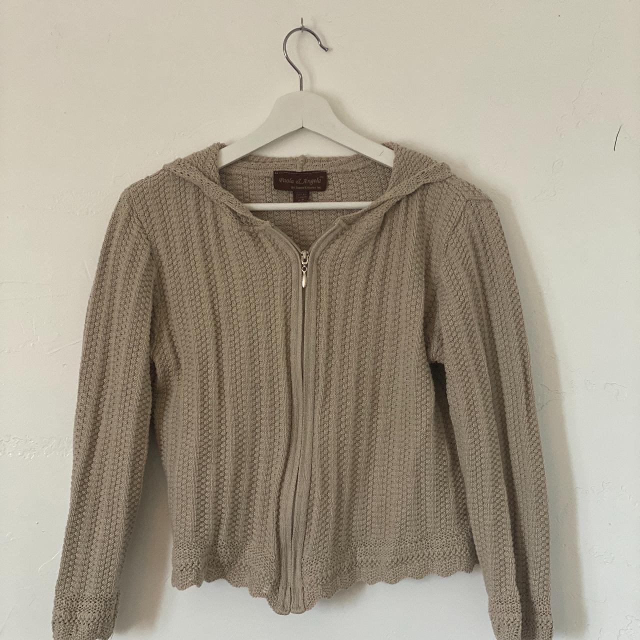 Beige knit jacket - Depop