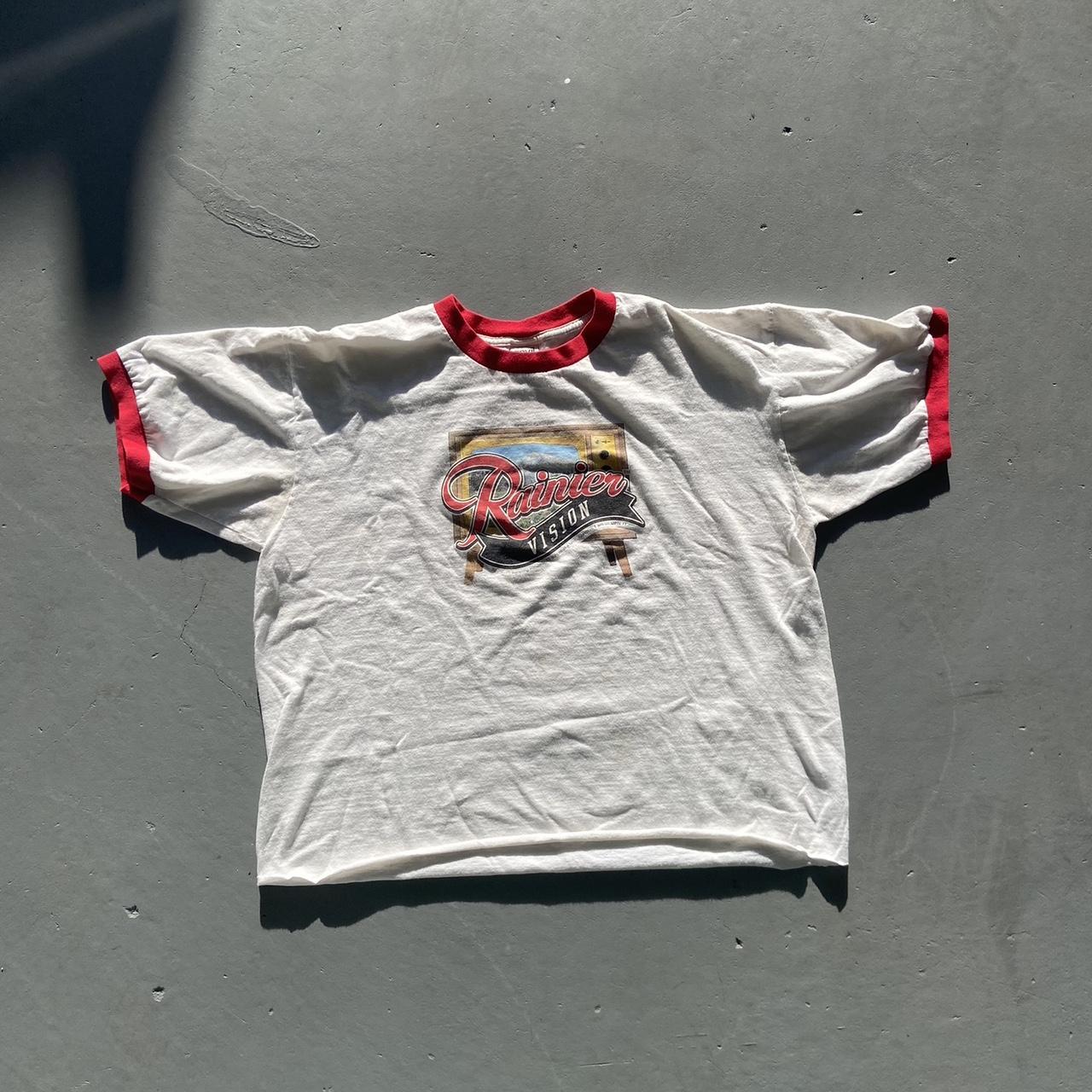 Vintage 90s red ringer tee on the anvil tag. With... | Depop