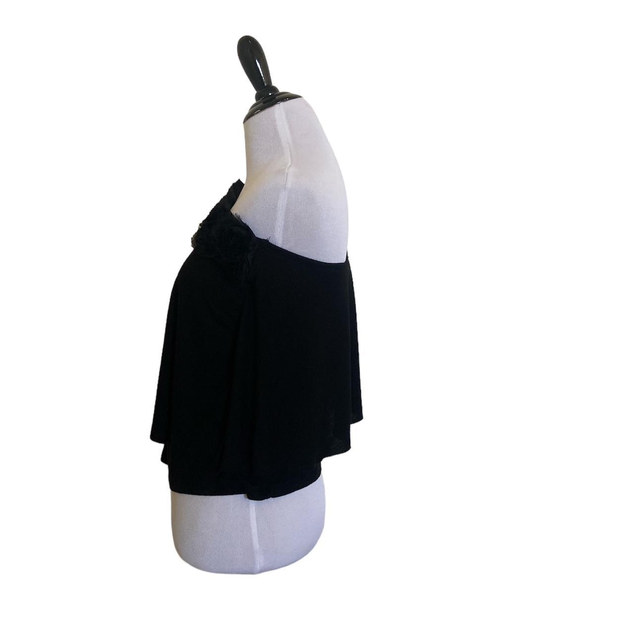 Charming Charlie gothic black rose top Says size... | Depop