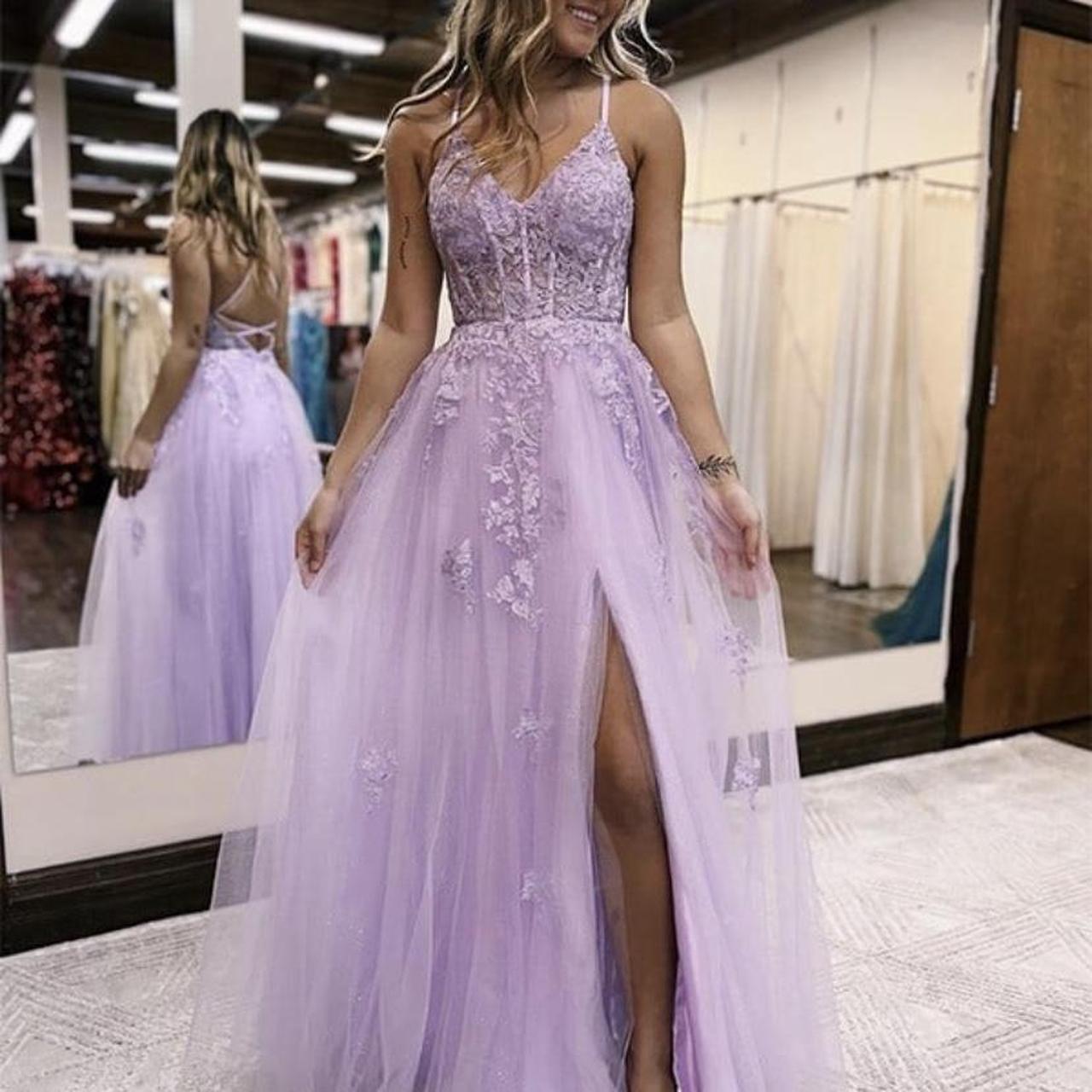 Size 6 lilac/lavender prom dress, worn once, good... - Depop