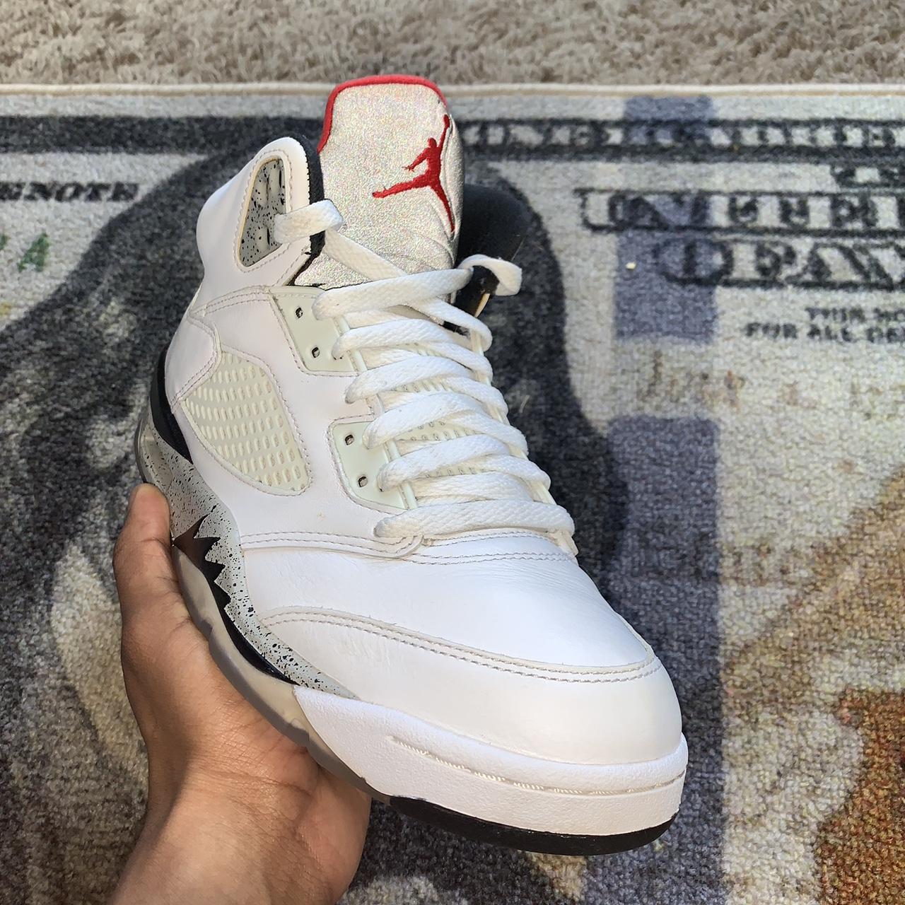 Jordan 5 Retro White Cements -OPEN TO OFFERS -Size... - Depop