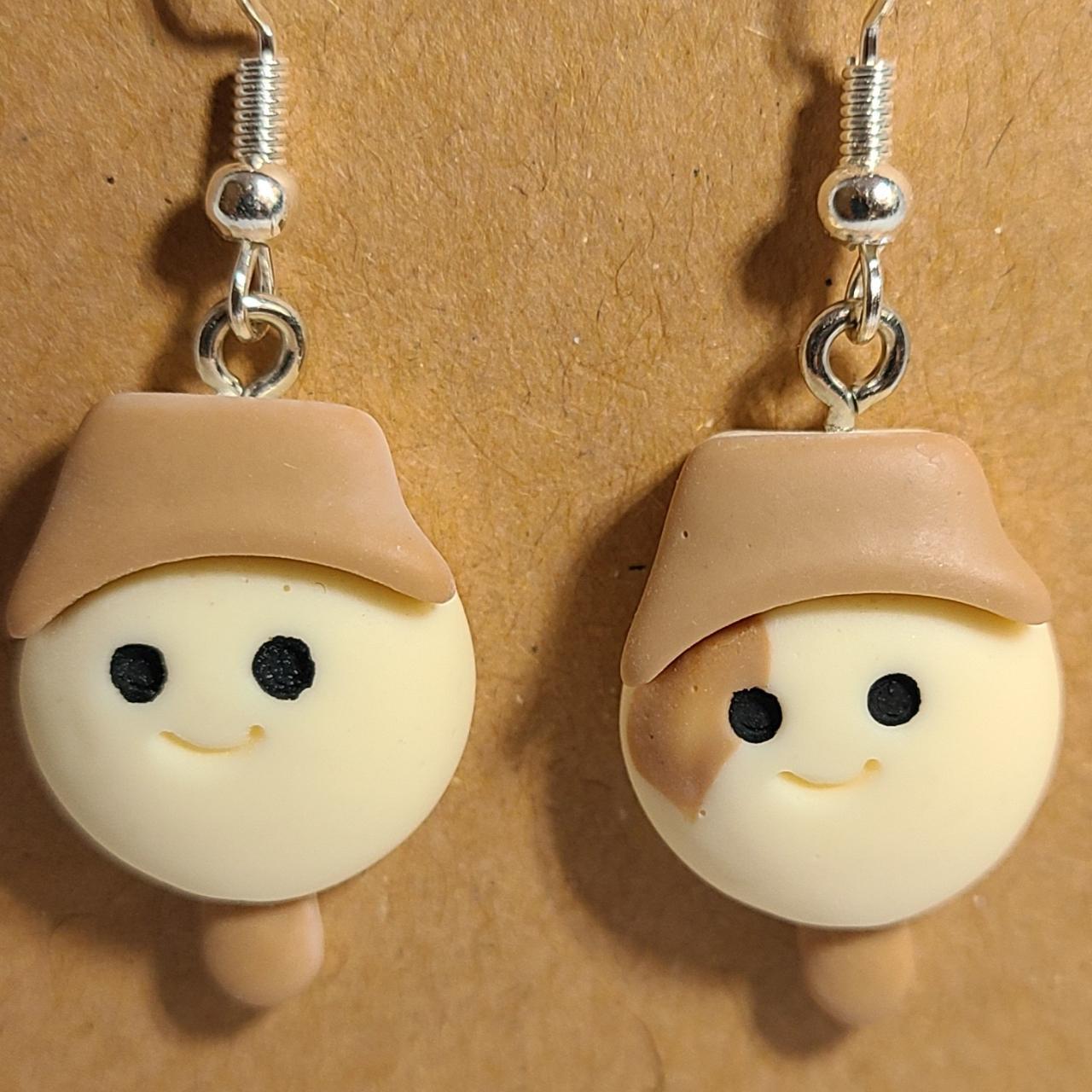 Handmade Dangle Drop Smiley Face Popsicle Earrings... - Depop