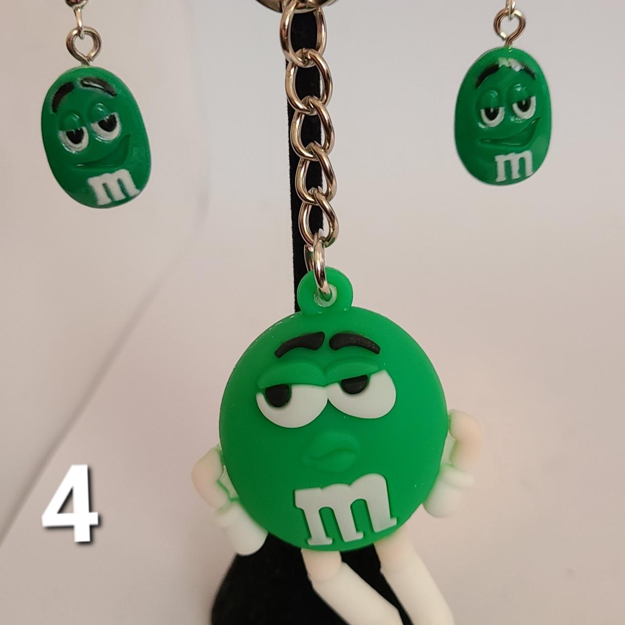 Green M&M Earrings with Matching Keychain. - Depop