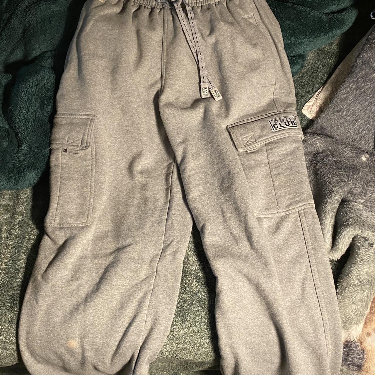 Gray pro club sweats Only have 2 bleach spots... - Depop