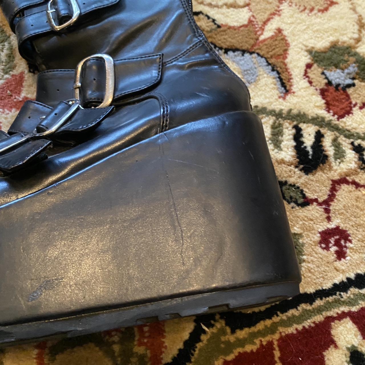 Demonia Buckle platform boots, size 7 GUC, see... - Depop