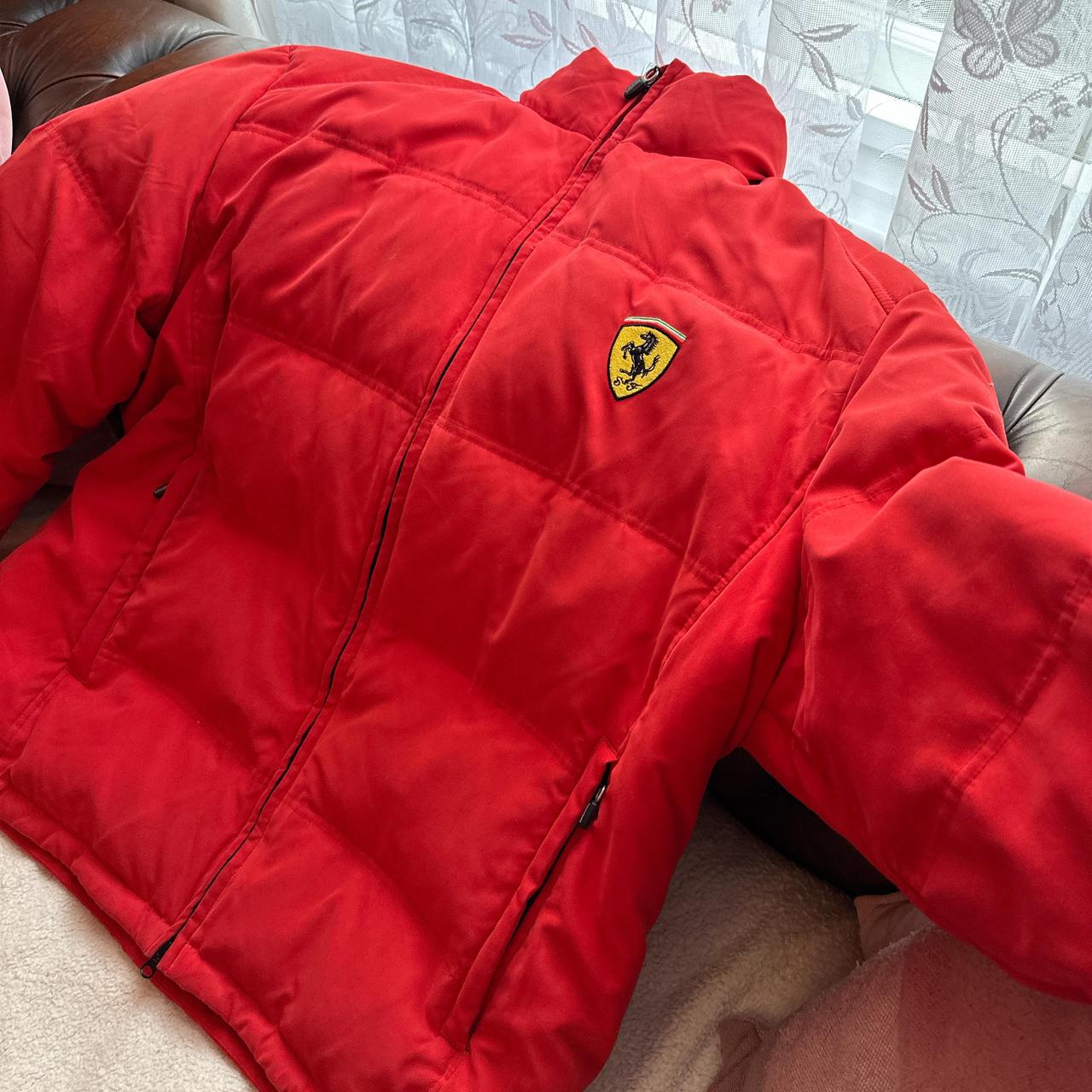Ferrari genuine red puffer jacket as you can see by... - Depop