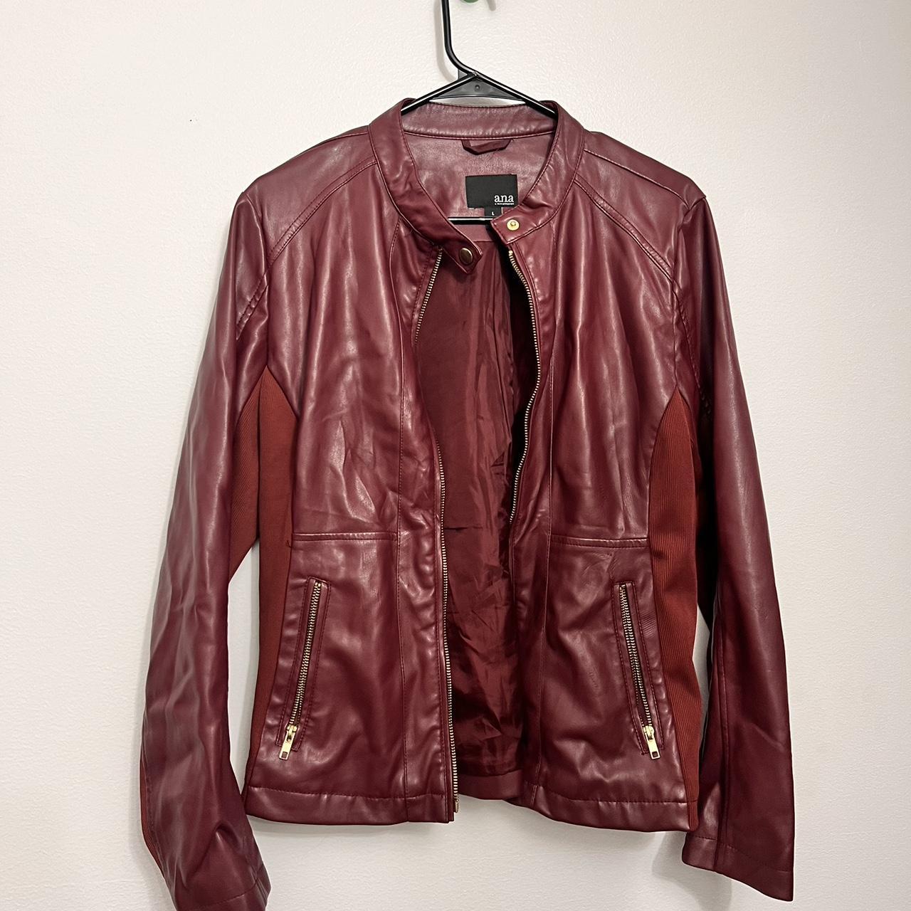 Vintage cherry red leather jacket #vintage... - Depop