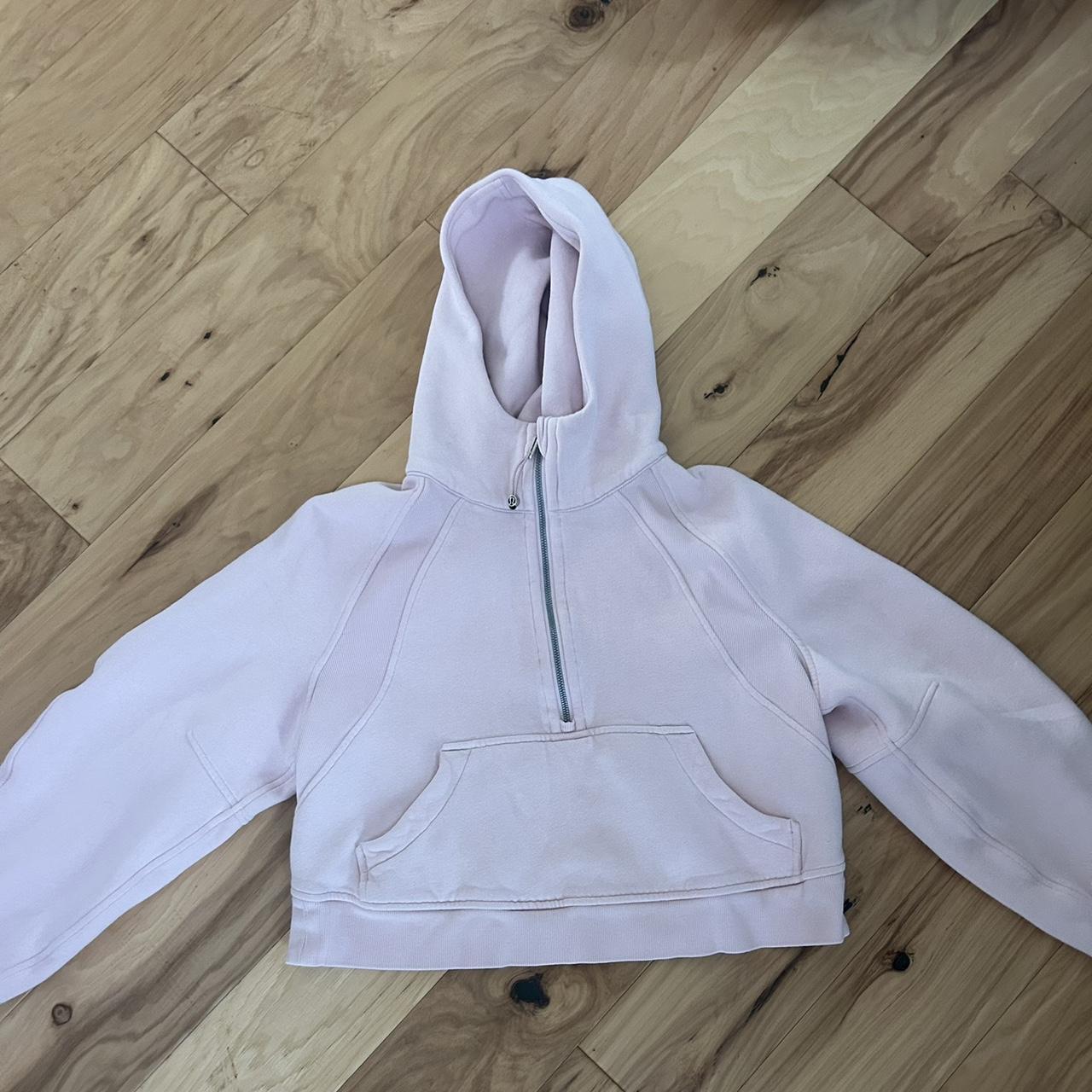 light pink lululemon scuba zip up - Depop