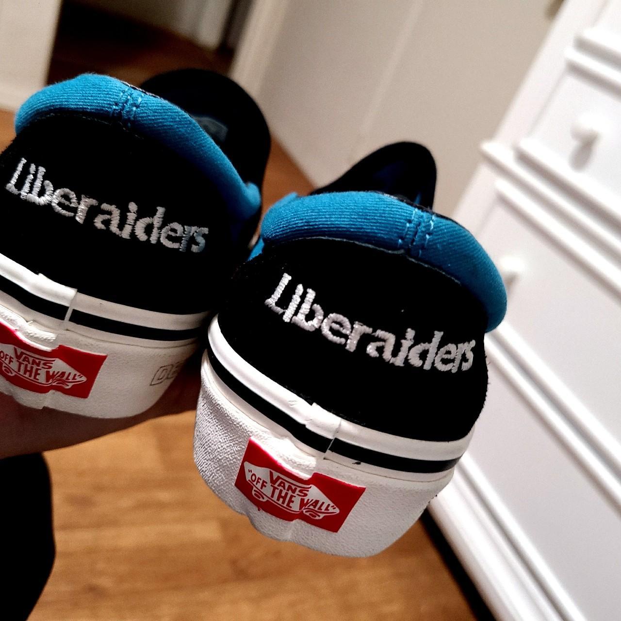 liberaiders vans slip on (REP$), black leather... - Depop