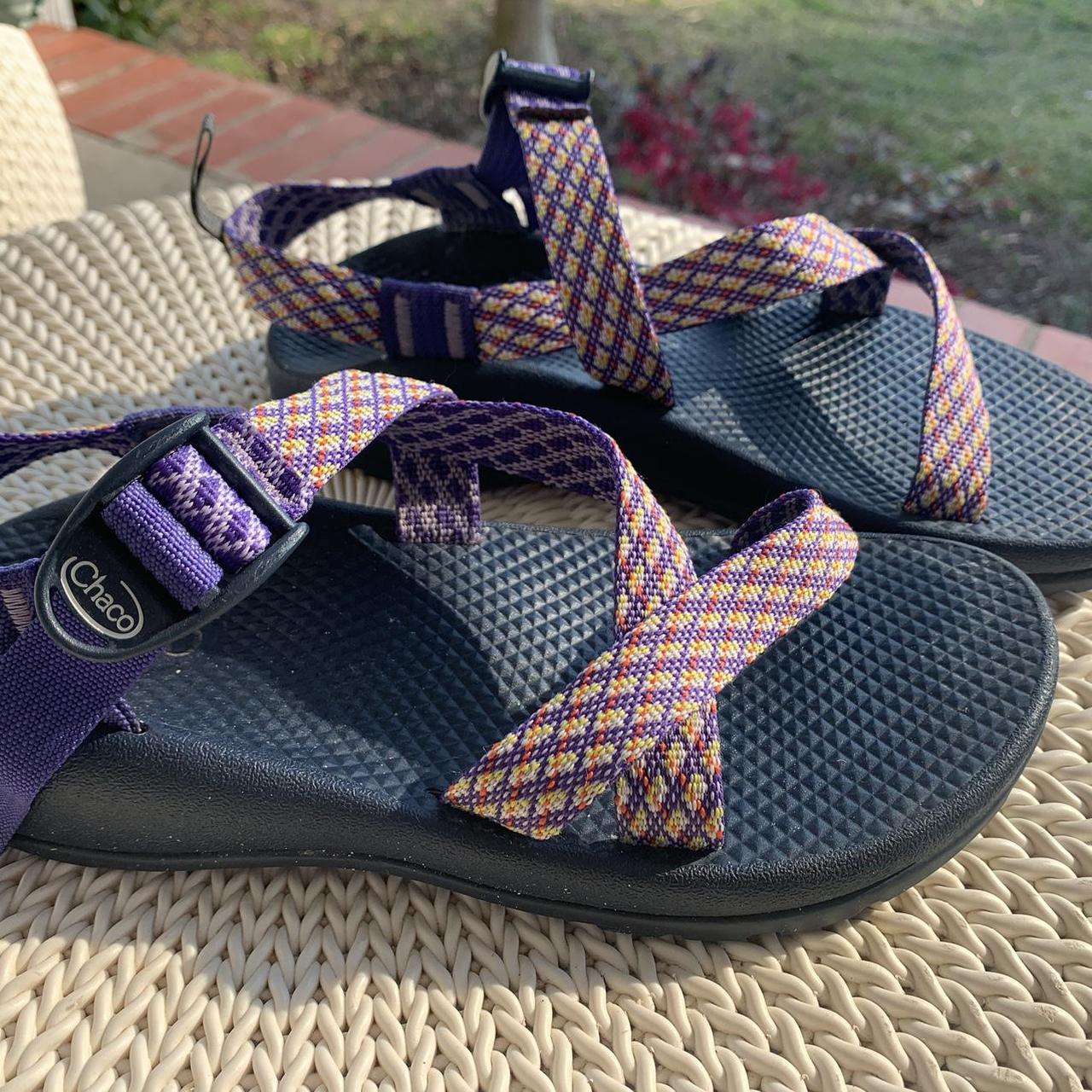 Women’s Chaco’s Adjustable Strap Sandals Purple and... - Depop