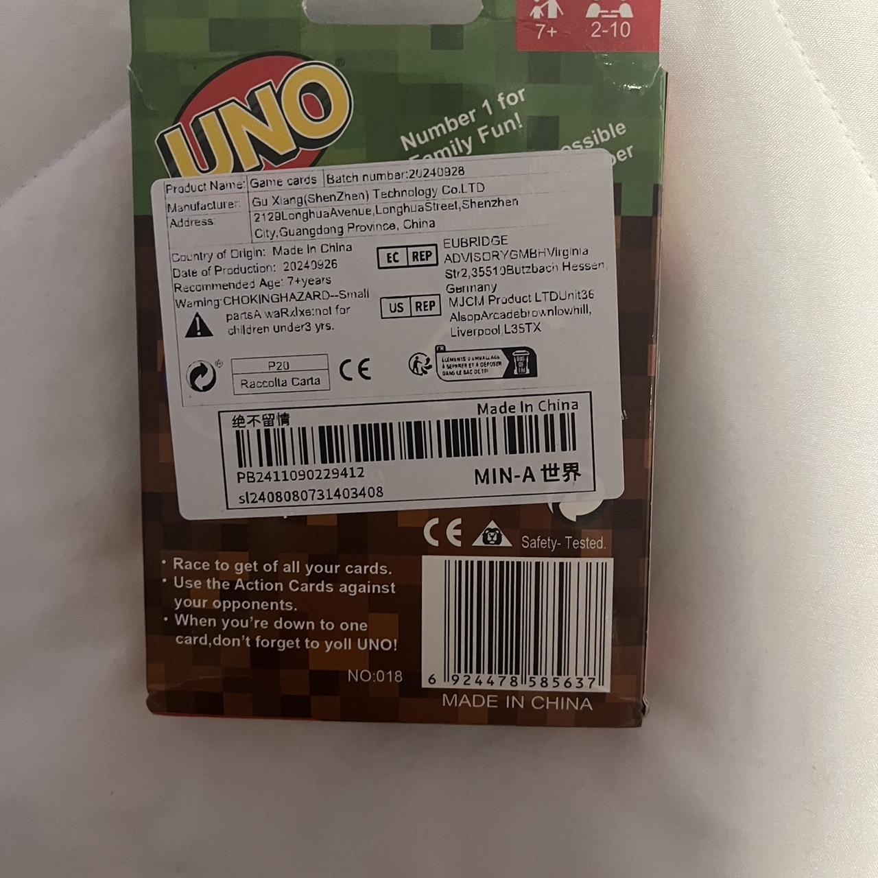 Minecraft UNO card game #Minecraft #UNO... - Depop