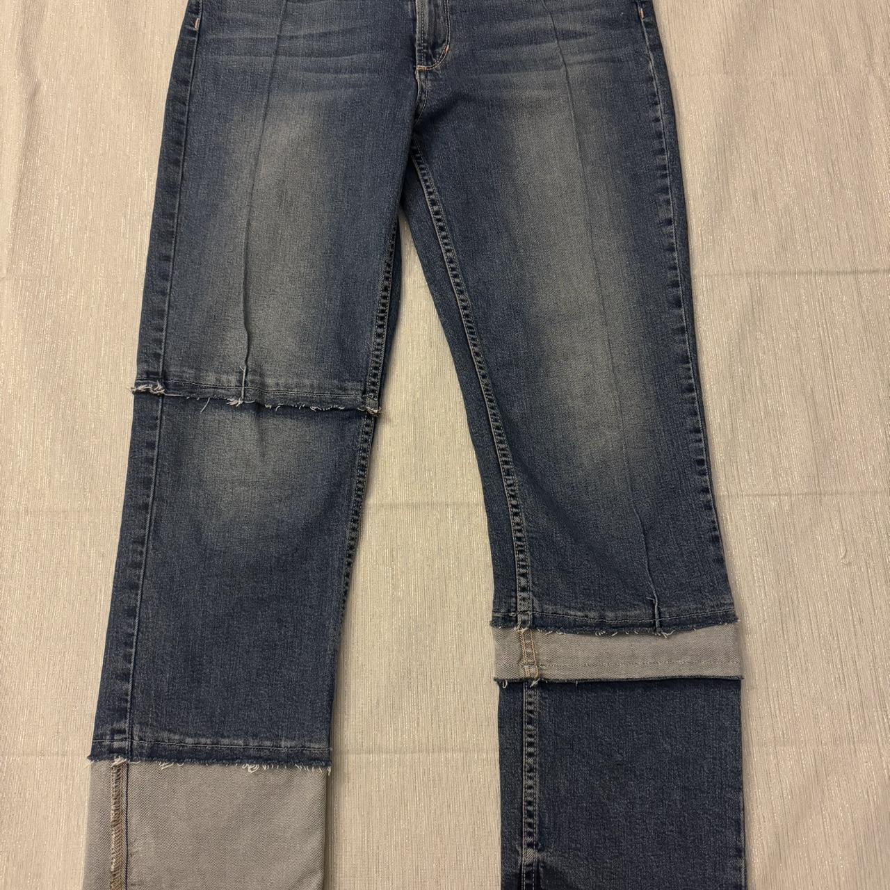 Paige patch work straight leg jeans, perfect... | Depop