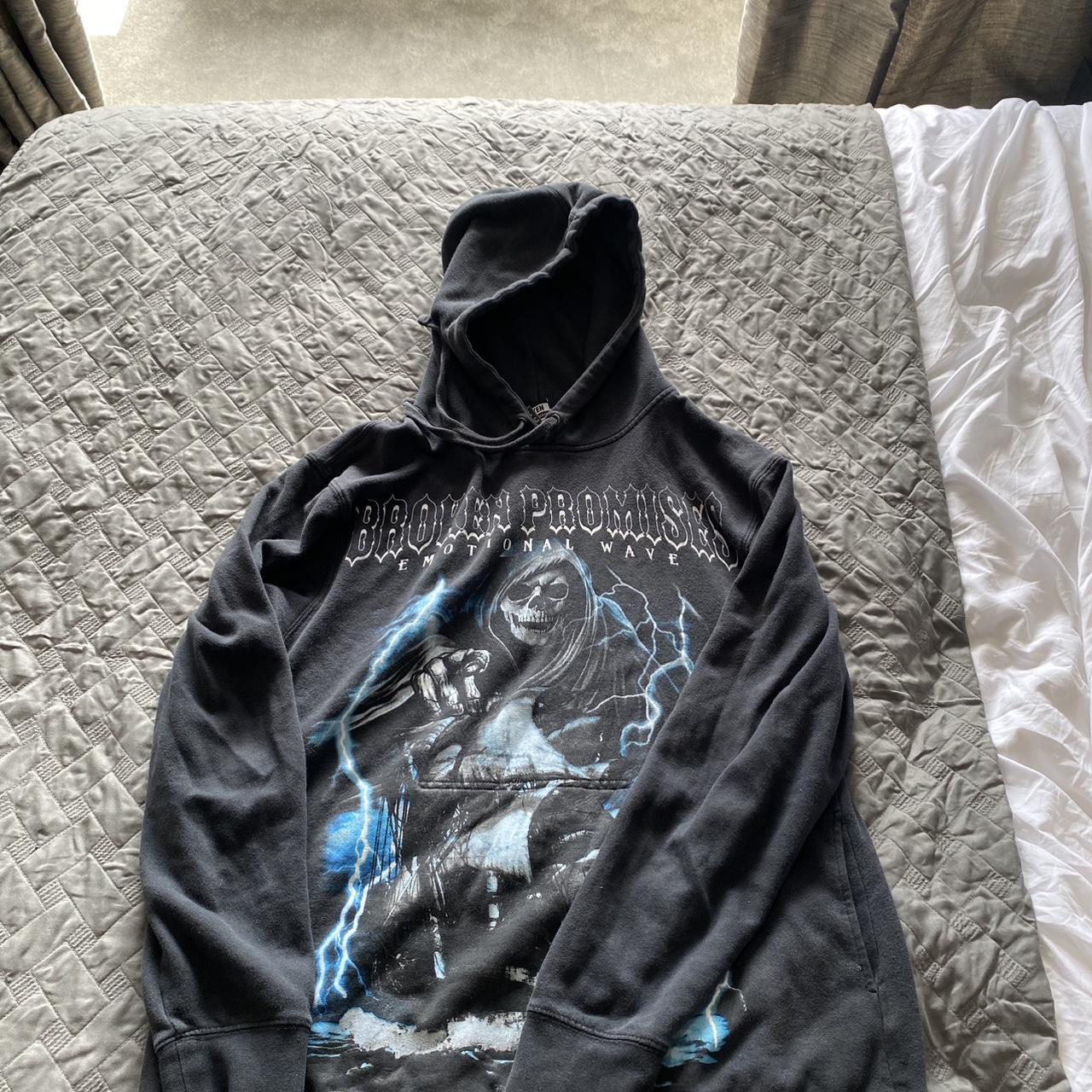Affliction style Broken Promises hoodie in black and... | Depop