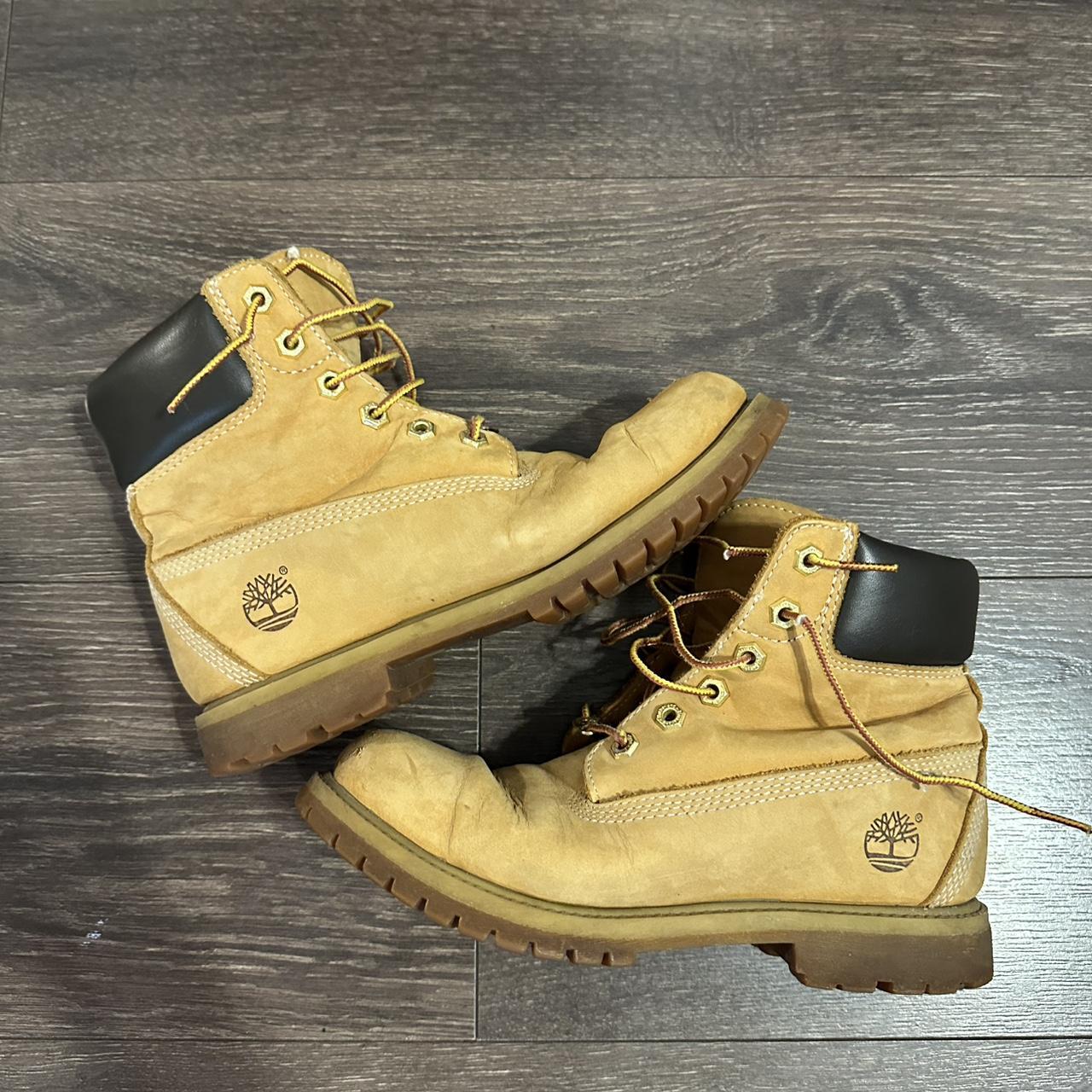 wheat timbs, pretty worn, still have a lot of... | Depop