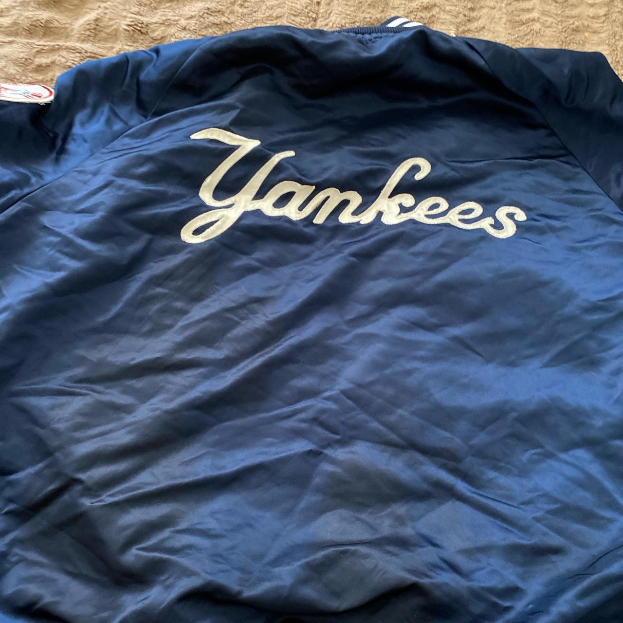 Well loved thrifted vintaged New York yankee jacket,... - Depop