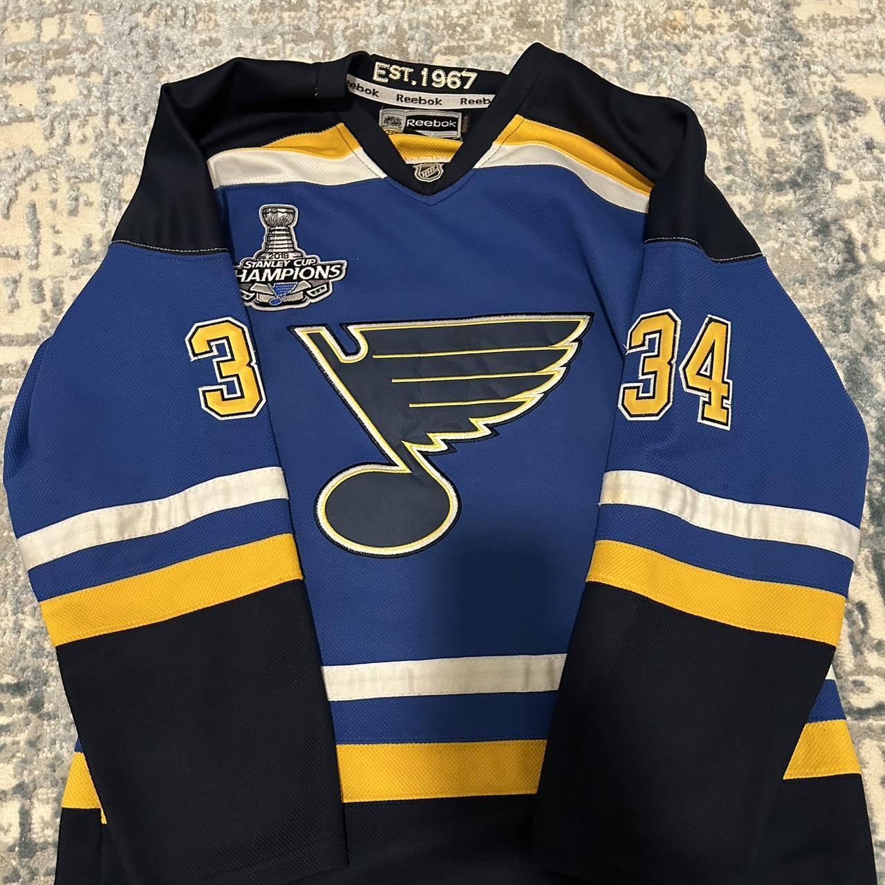 Blue and yellow St. Louis Blues jersey #NHL... | Depop