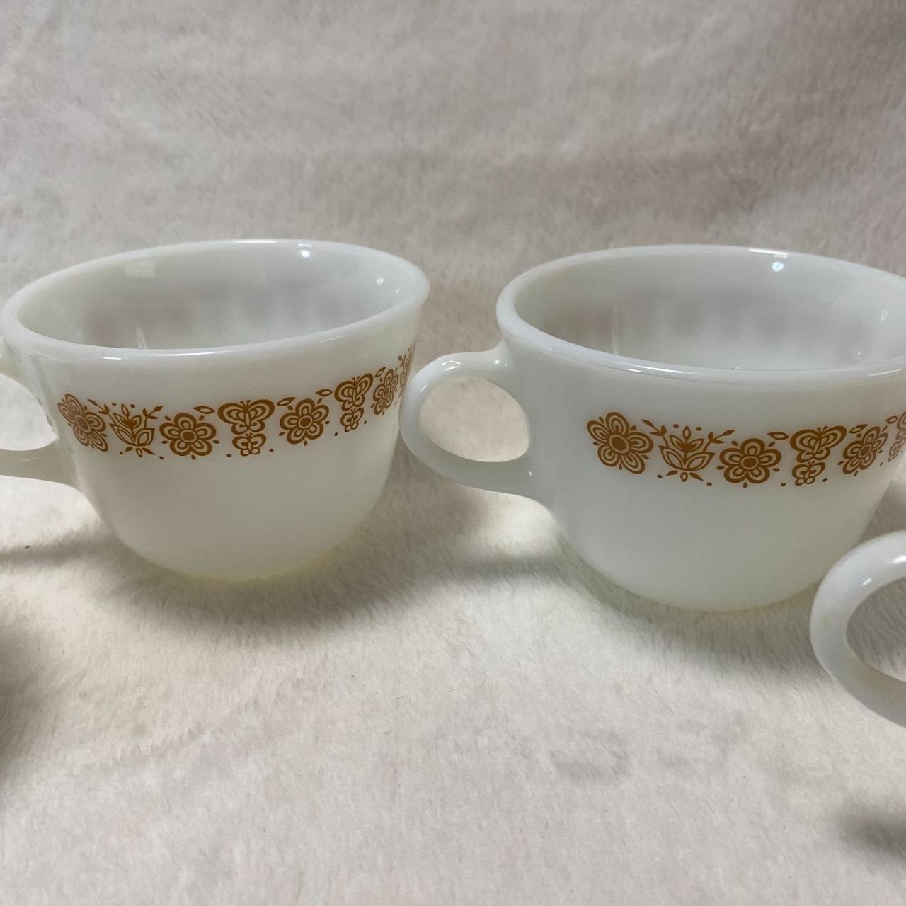 Vintage Pyrex Tea Coffee Cups Mugs with Butterfly... - Depop