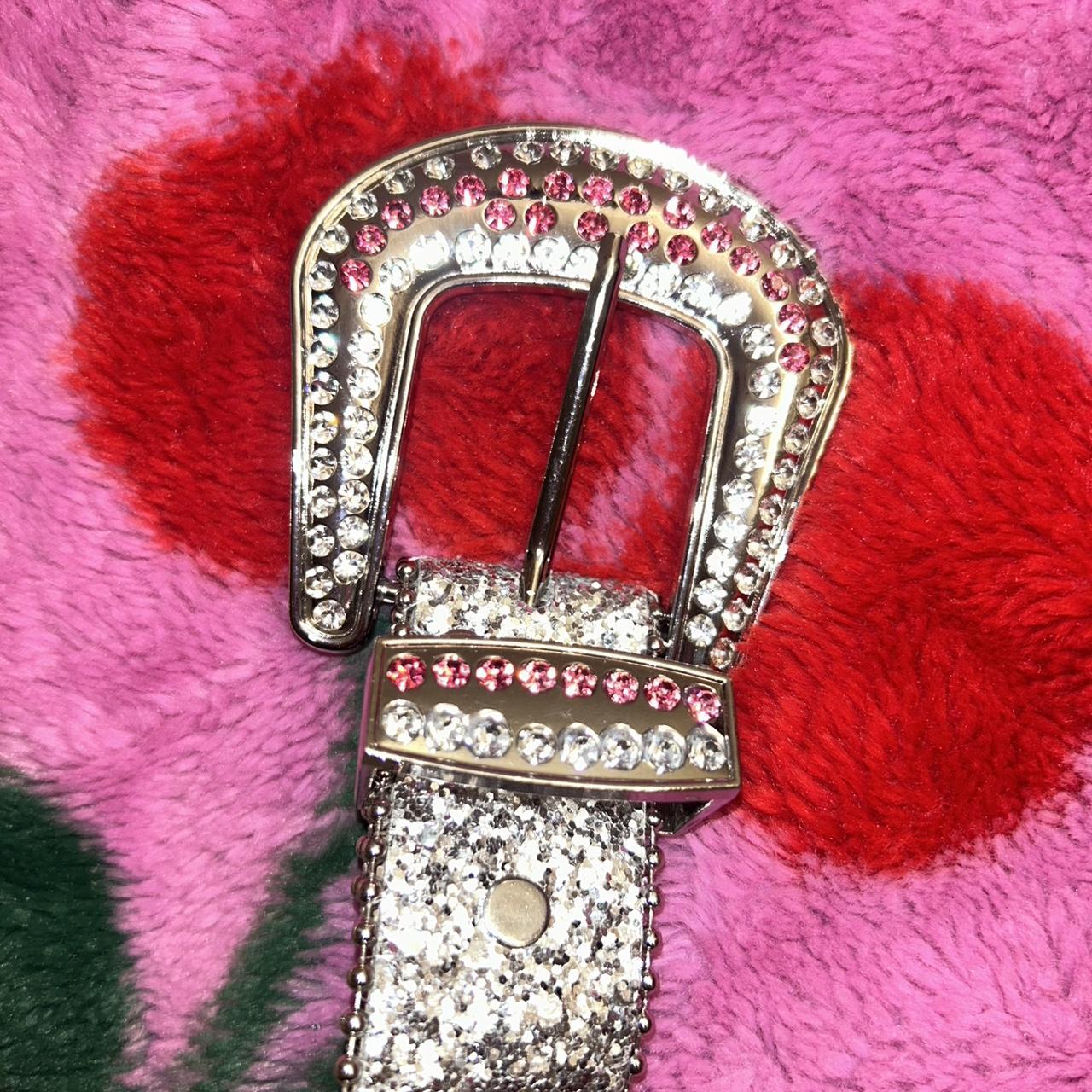 Silver and red rhinestone belt #rhinestonebelt... | Depop