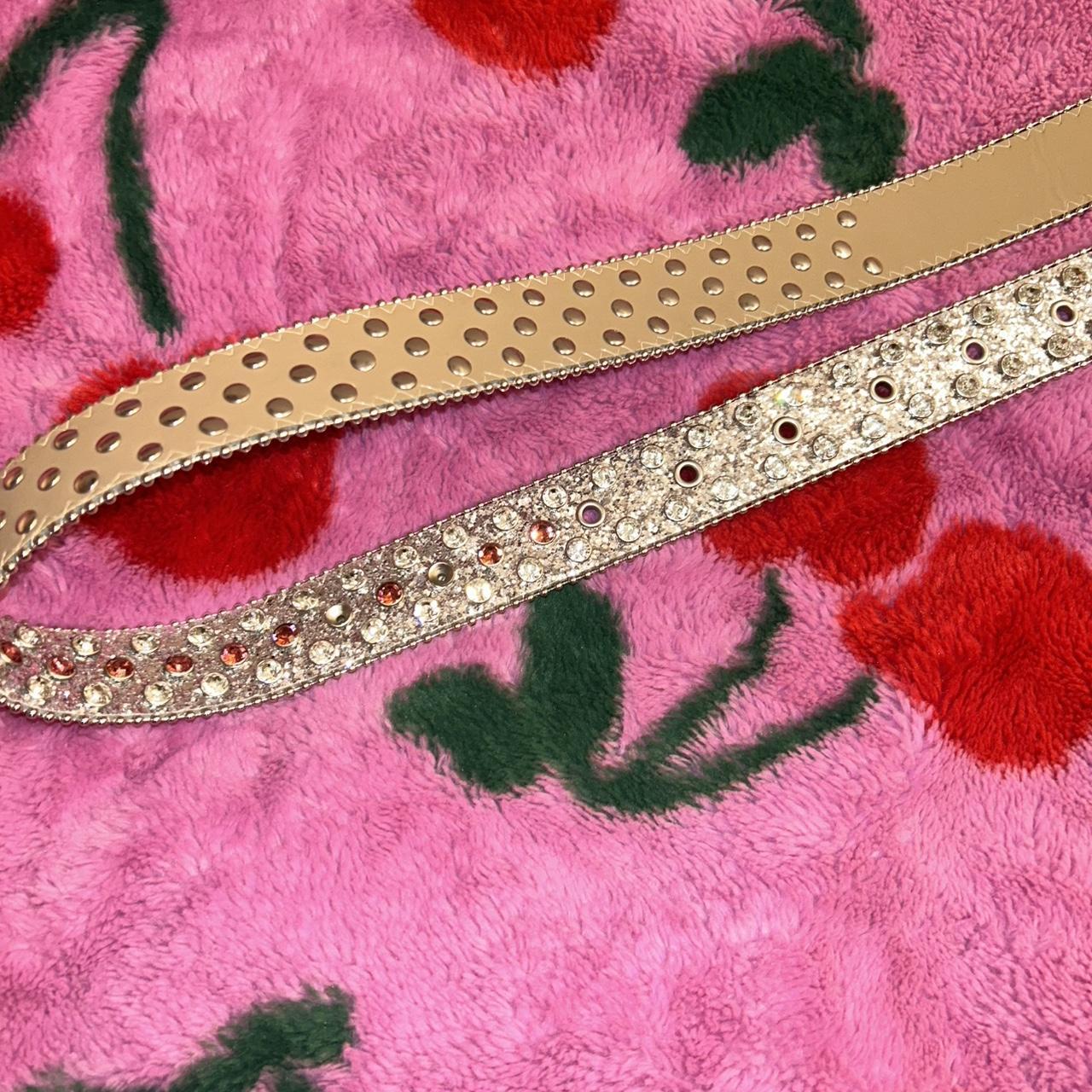 Silver and red rhinestone belt #rhinestonebelt... | Depop
