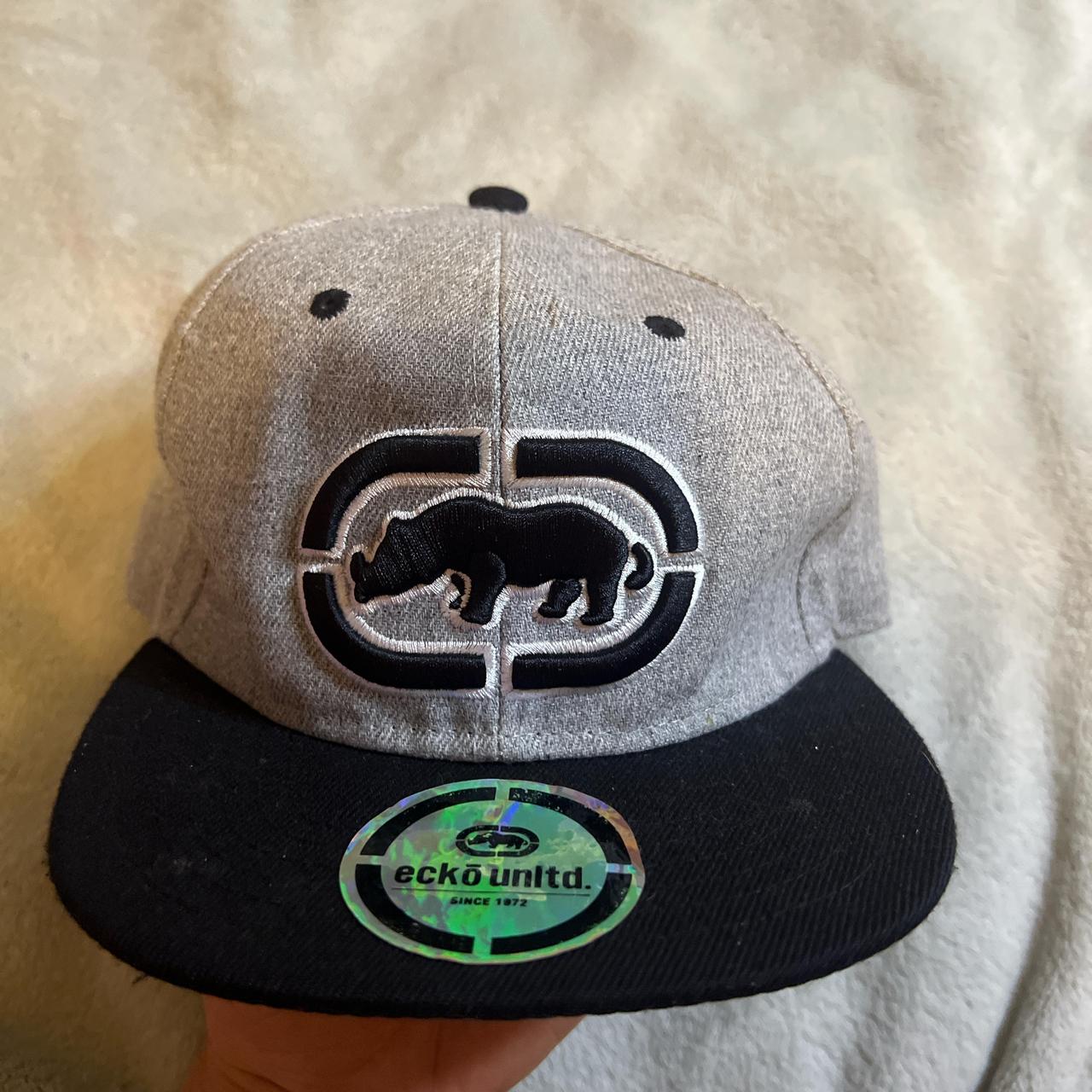 Grey and black Ecko Unltd. snapback hat #skater #y2k... - Depop