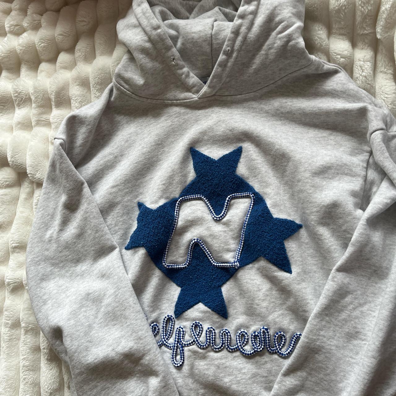 Grey hoodie from Elfric Eden with blue stars! Picky... - Depop