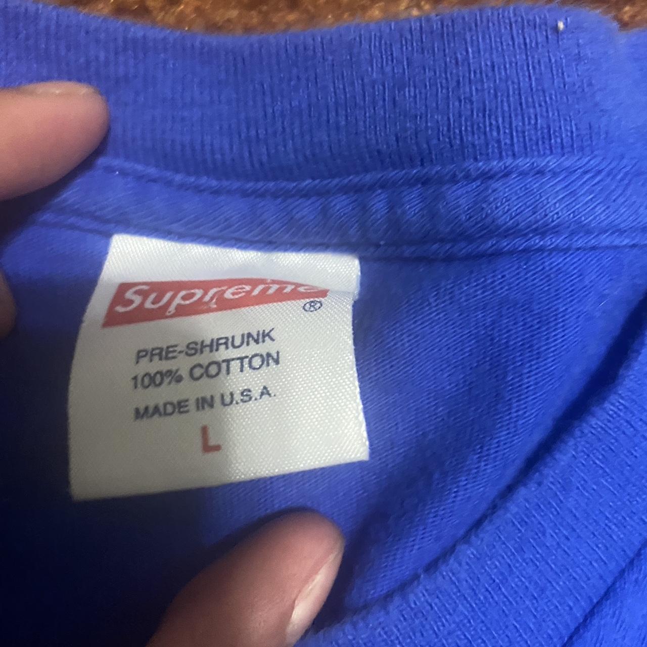 supreme blue shirt size large fits like a medium - Depop