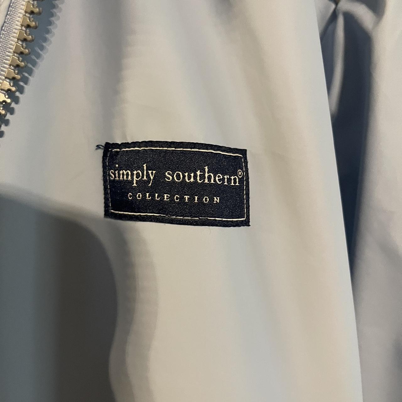 Simply Southern Rainjacket- light blue- only worn... - Depop