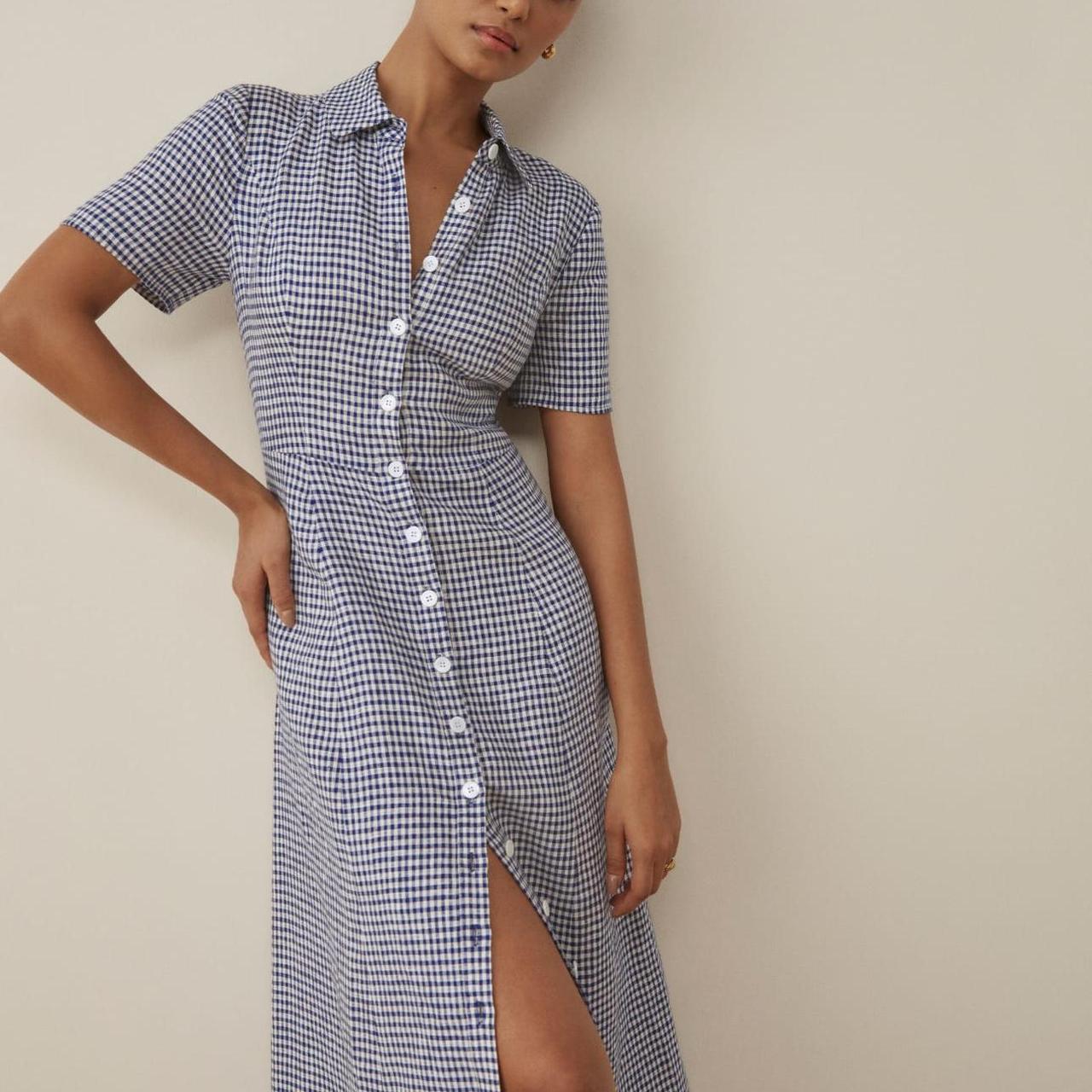 REFORMATION Marianne Linen Dress Color: Challah... - Depop