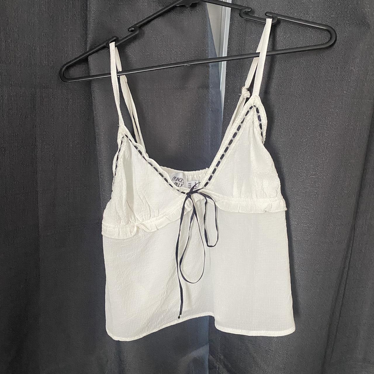 princess polly white skirt and tank set! the top has... - Depop