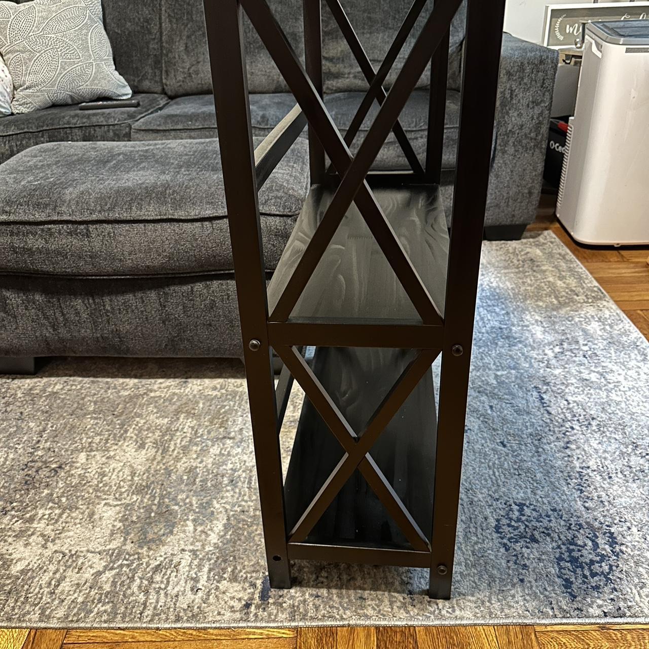 Stylish wooden 2-tier end table with storage... - Depop