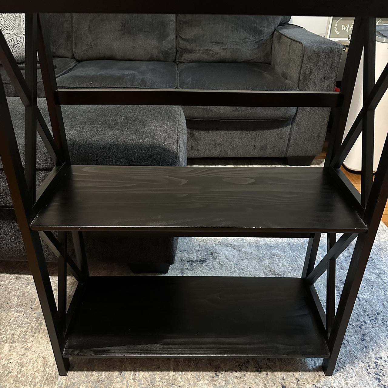 Stylish wooden 2-tier end table with storage... - Depop