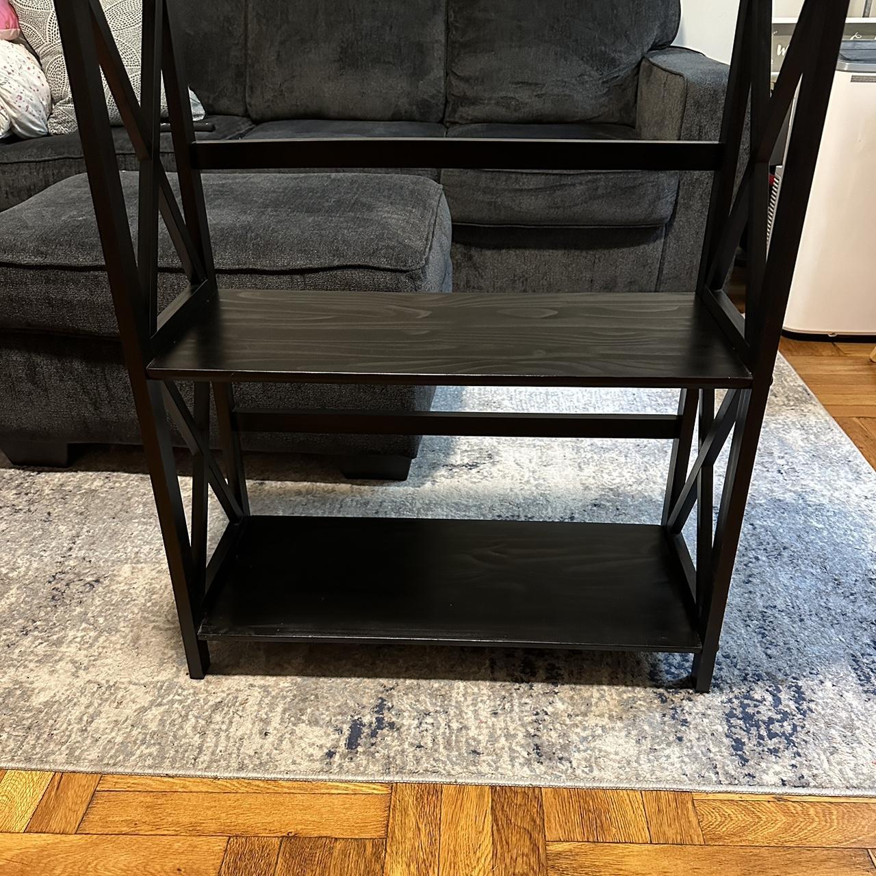 Stylish wooden 2-tier end table with storage... - Depop
