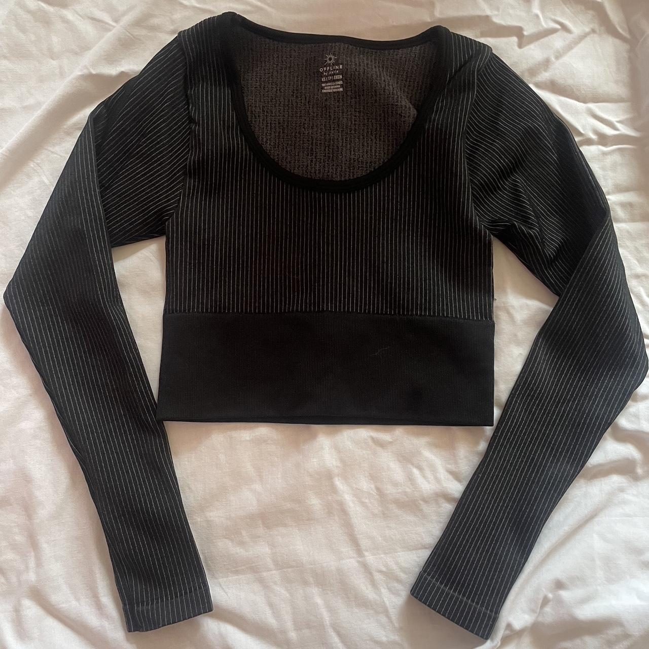 Offline by Aerie Long Sleeve Crop Top -ribbed -form... | Depop