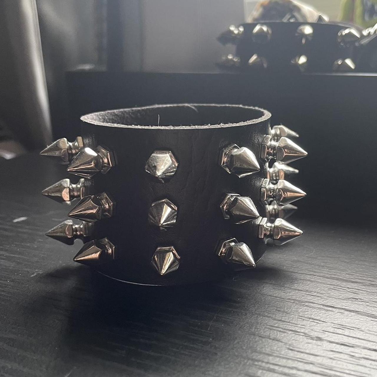 Punk Vegan Leather Studded Bracelet\Cuff punk,... - Depop