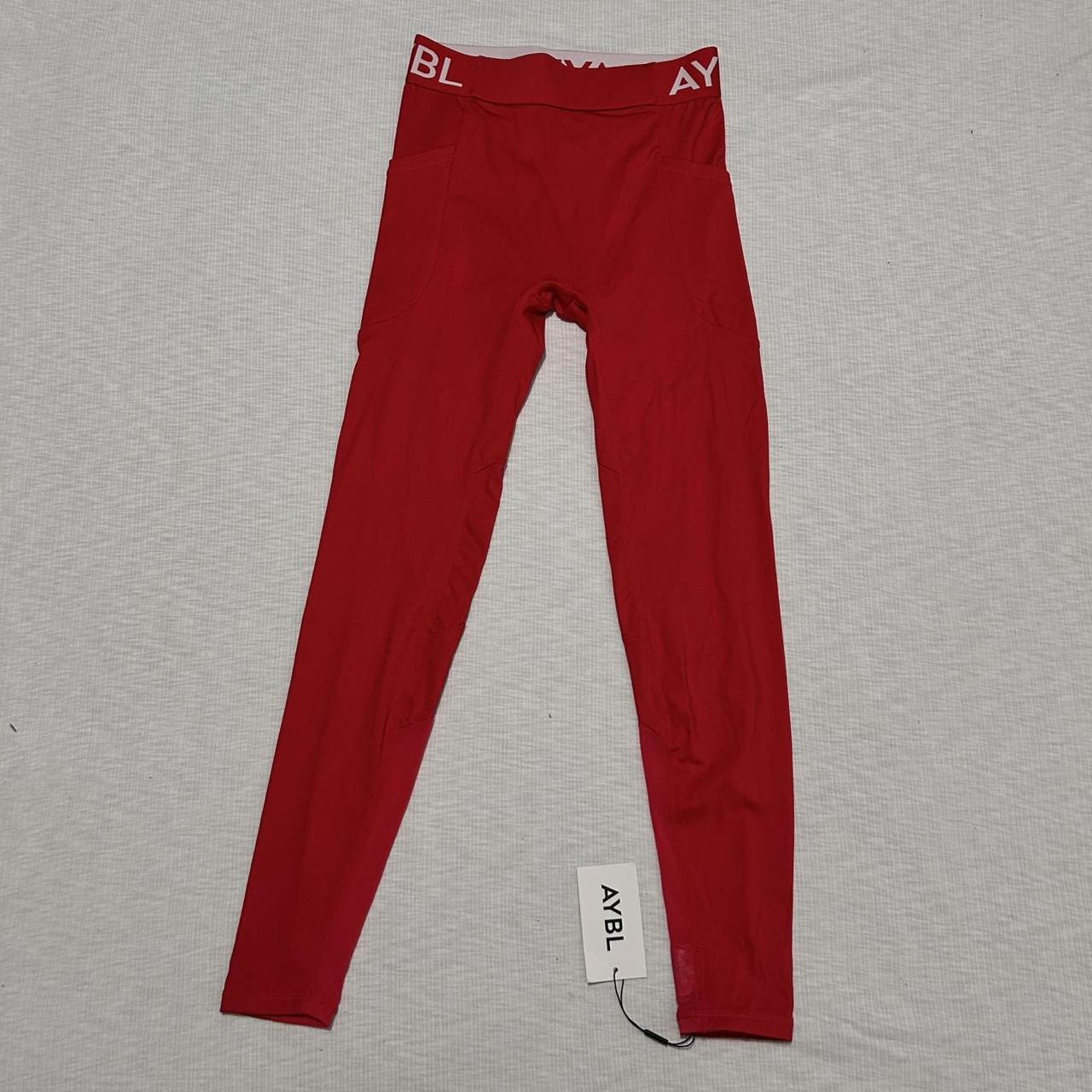 AYBL Size SMALL Red High Waisted Training Leggings... | Depop