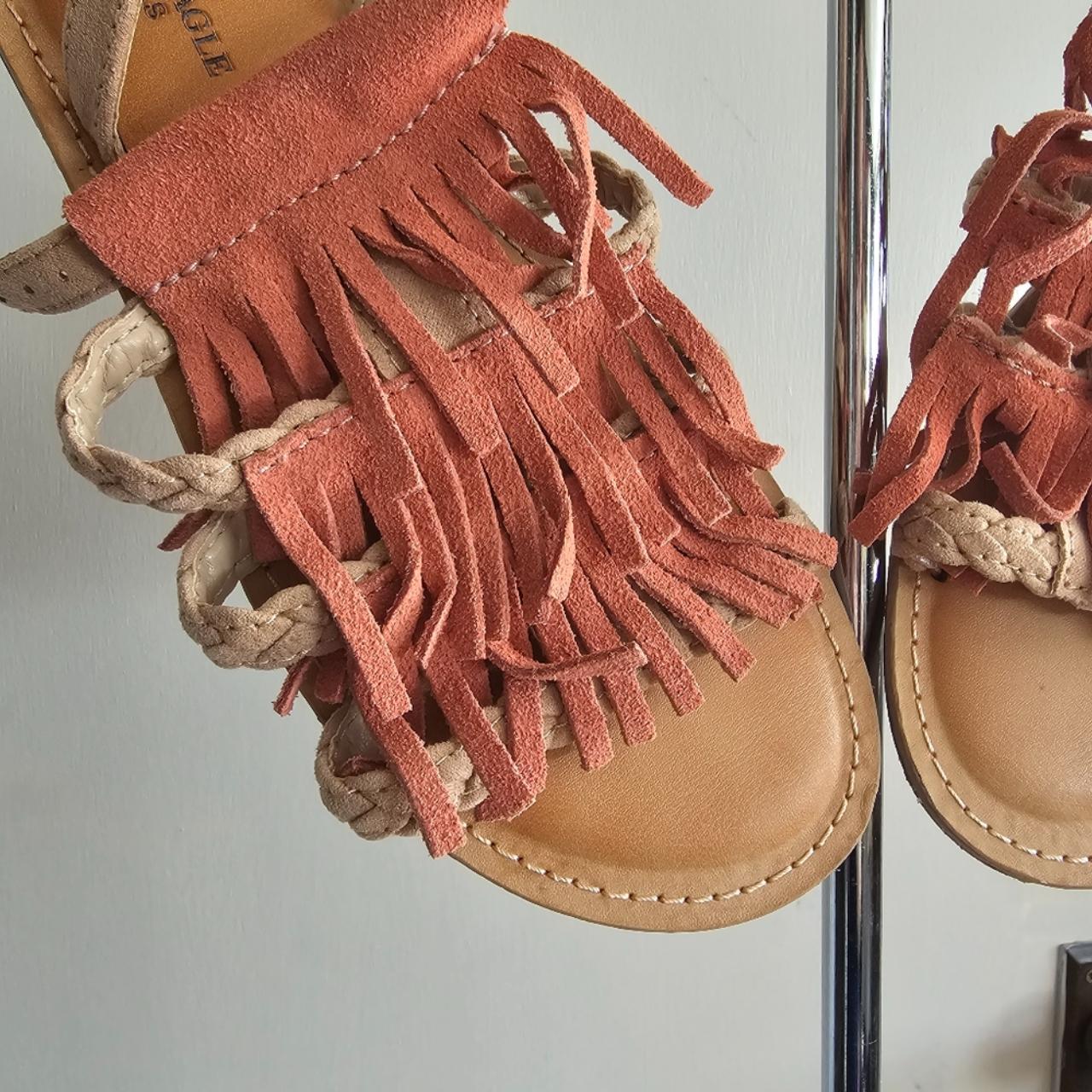 American Eagle fringe sandals size 7 - Depop