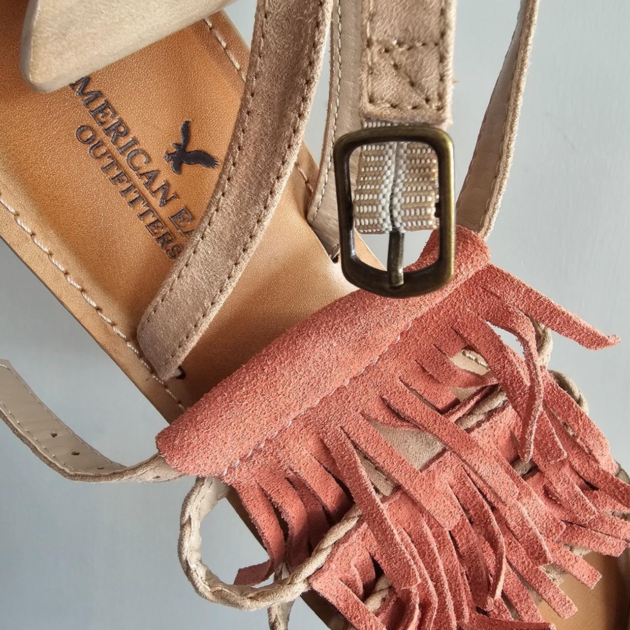 American Eagle fringe sandals size 7 - Depop