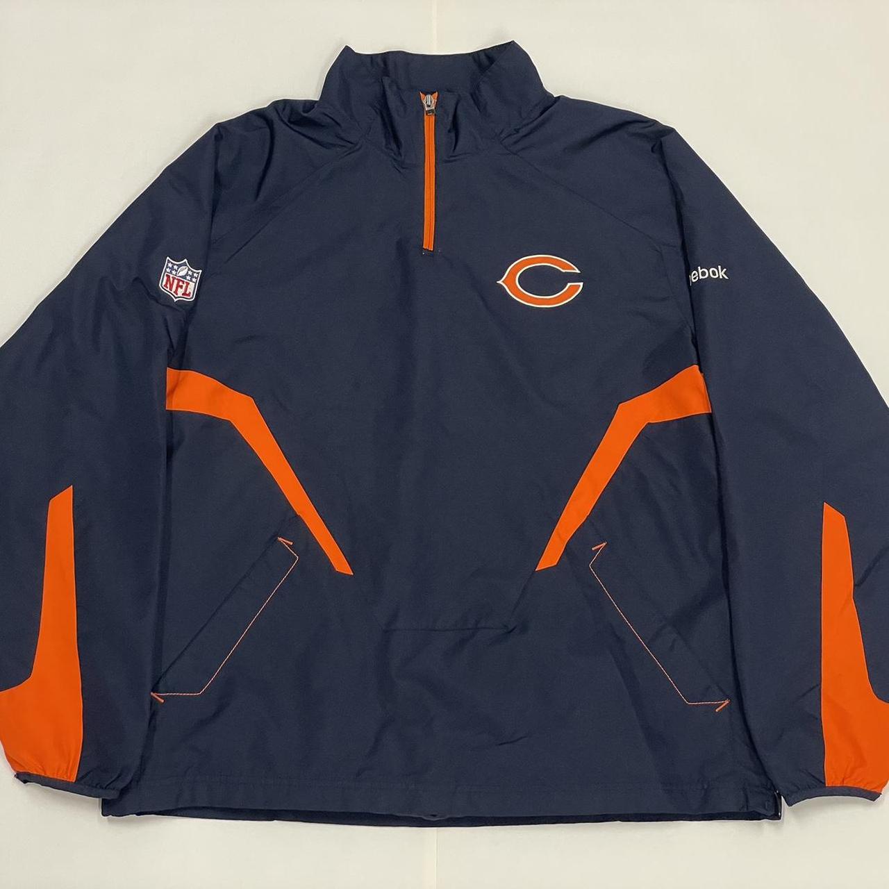 Navy Blue Reebok NFL Windbreaker Chicago Bears Size... - Depop