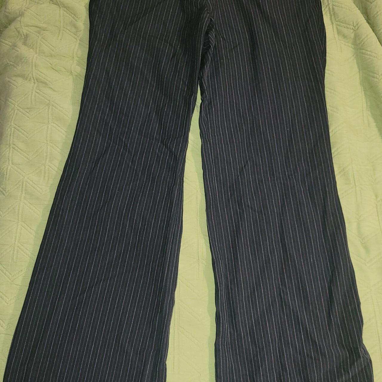 George women's slacks size 8 black with white and... | Depop