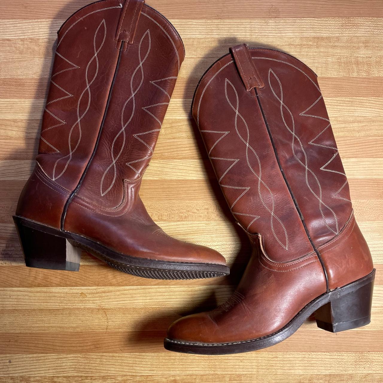 Acme Acme Vintage Brown Cowboy Boots Women's US... - Depop