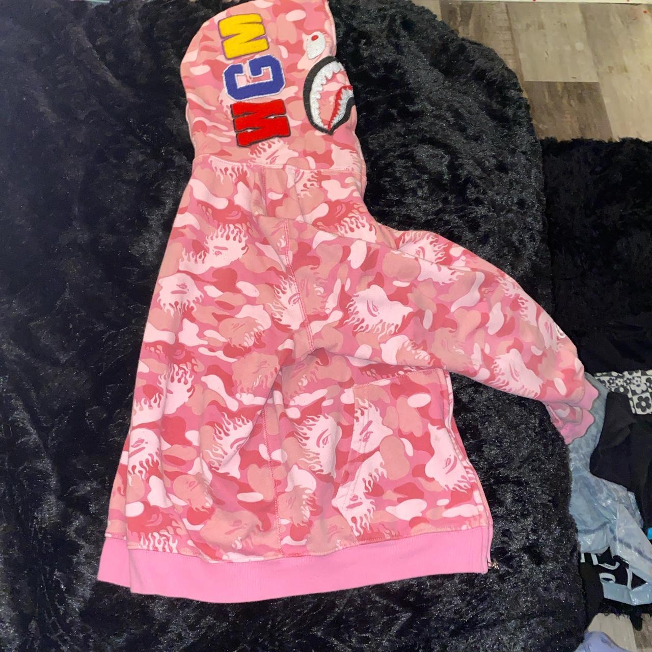 Pink bape zip-up jacket (Repop) - Depop