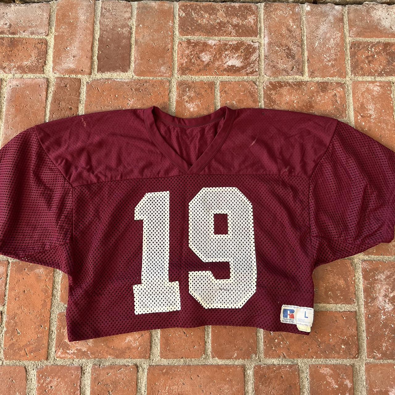 Vintage cropped football jersey mesh Perfect for... - Depop